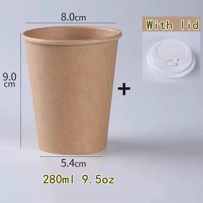 Disposable Paper Cups 8oz/9.5oz Kraft Paper Cups C... – Grandado