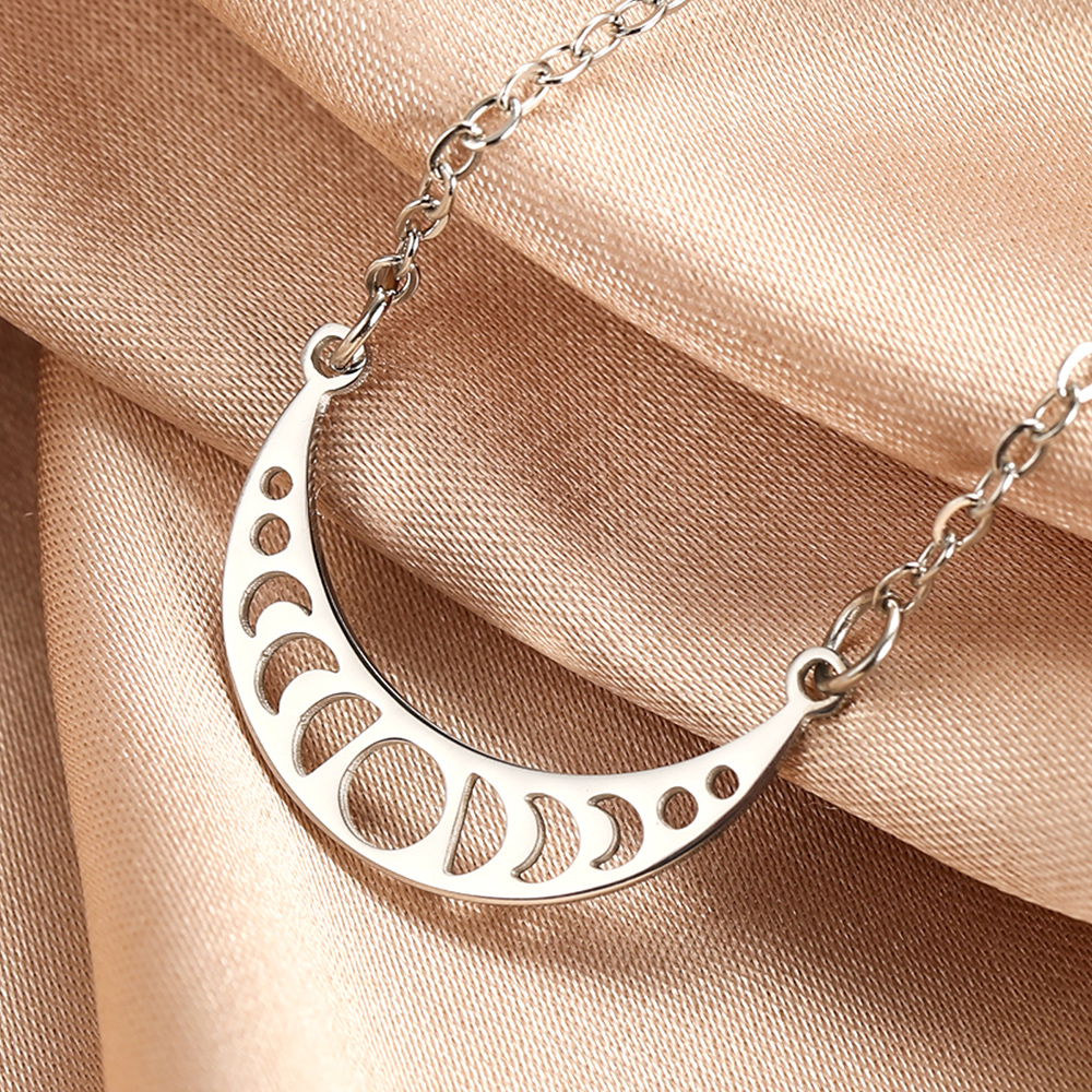 Dawapara Moon Phase Cresent Necklace Triple Moon G... – Grandado