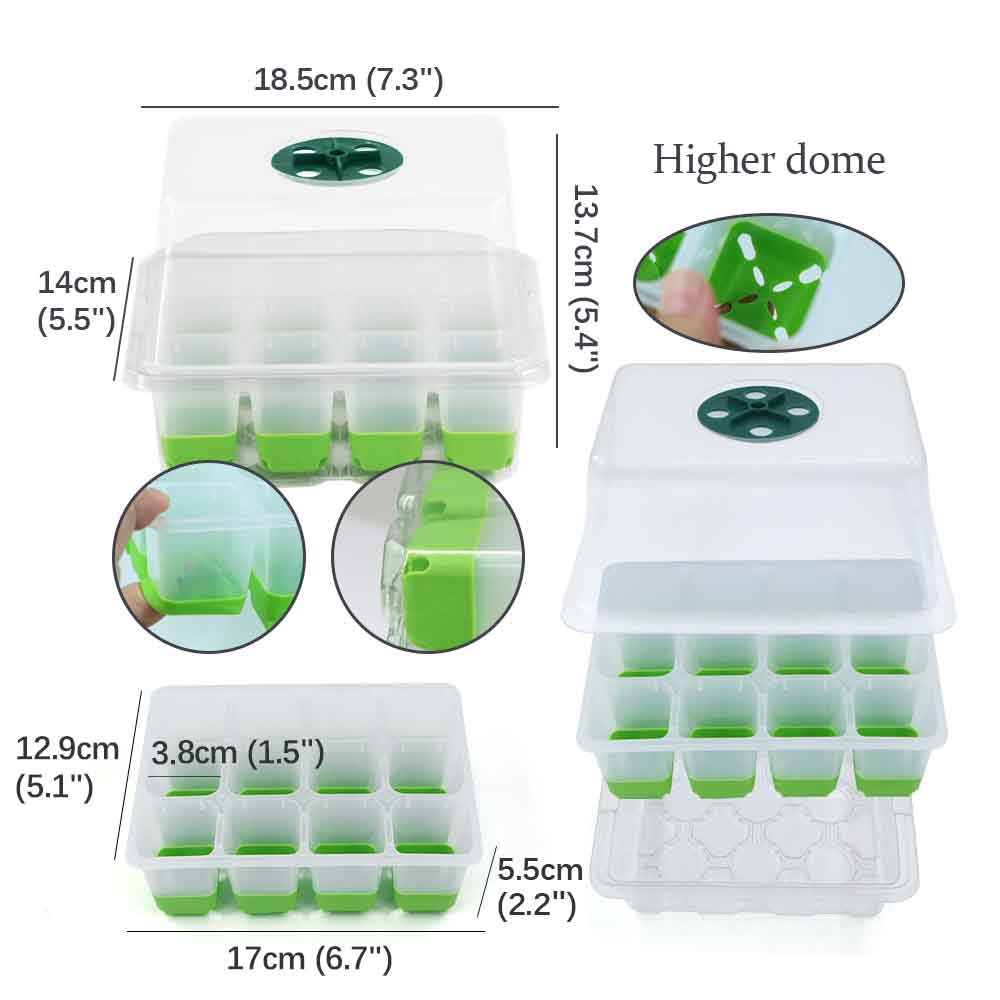 12-cell Seedling Starter Tray Transparent Cover Ad... – Grandado
