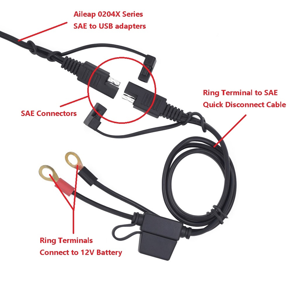Aileap Ring Terminal to SAE Quick Disconnect Cable... – Vicedeal