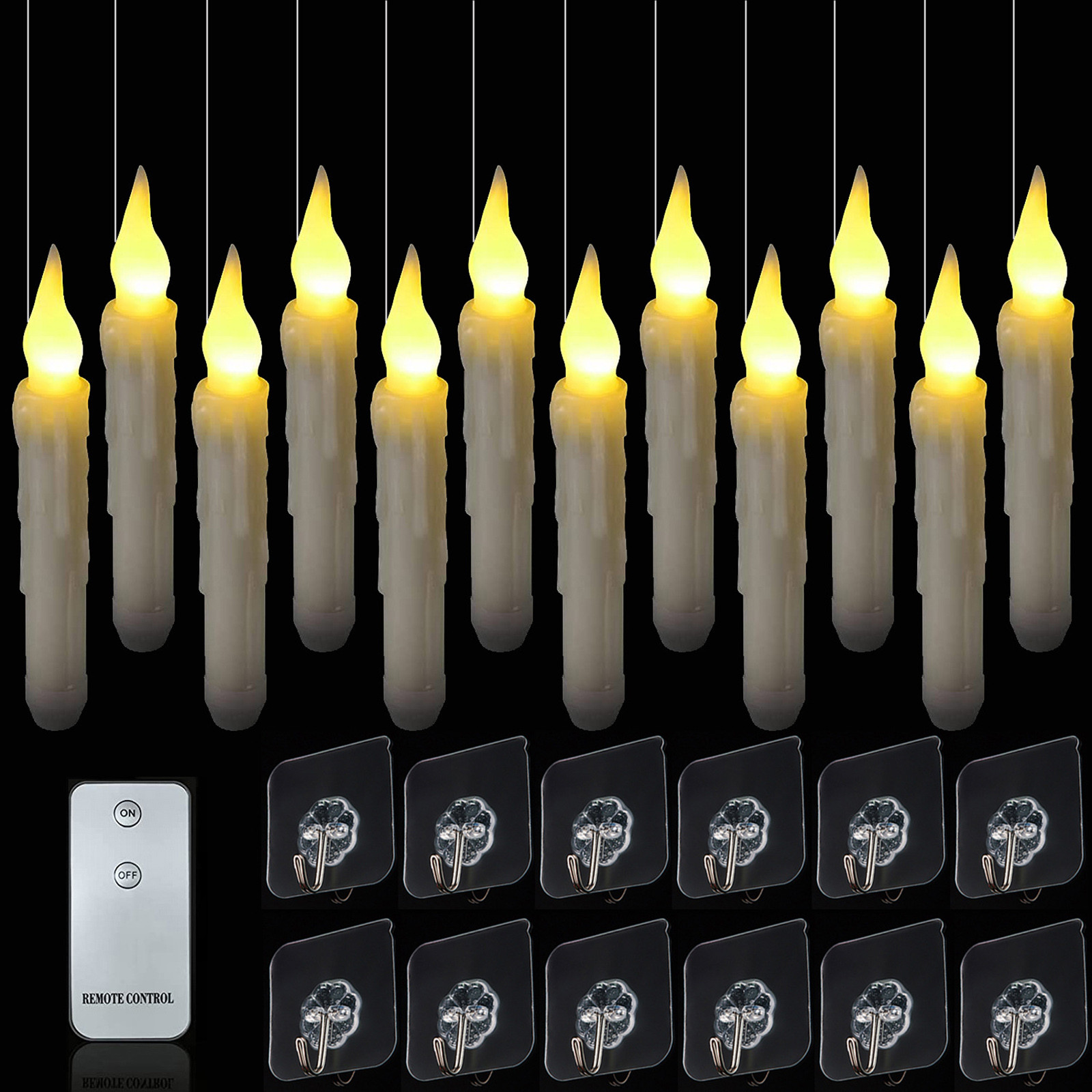 12 piece set of Christmas Floating Candles, Remote... – Vicedeal