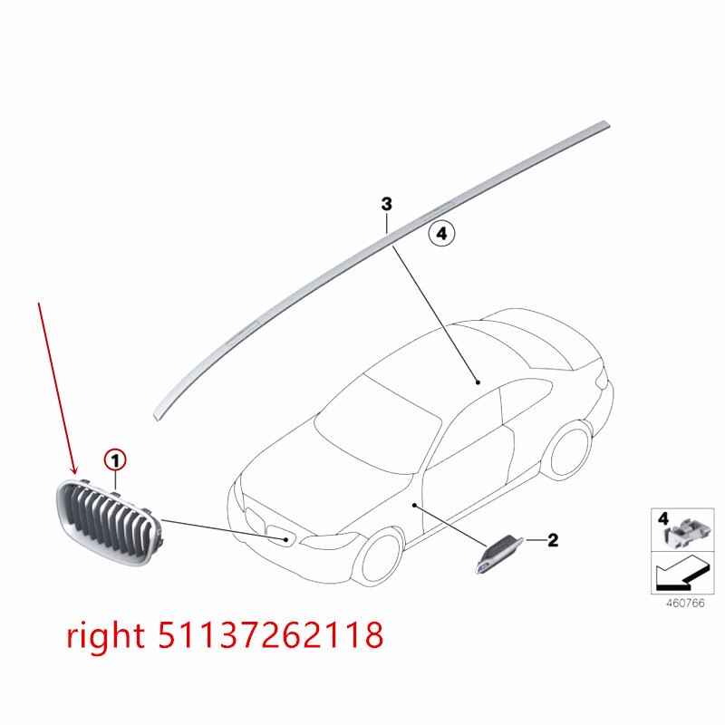 Grille grille 1 Serie 135ib mw2007 voorbumper vent... – Vicedeal