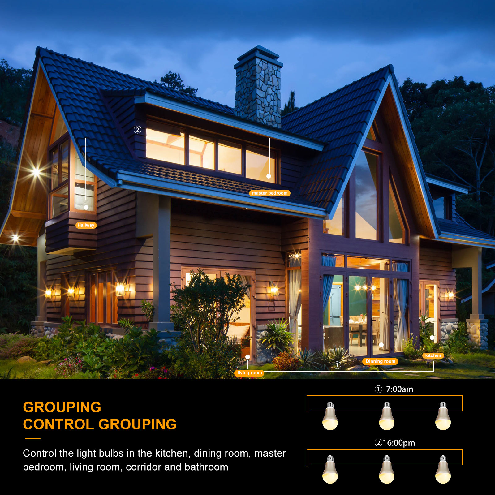 RGB Colorful Light Bulb APP Control Lamp E27 Screw... – Grandado