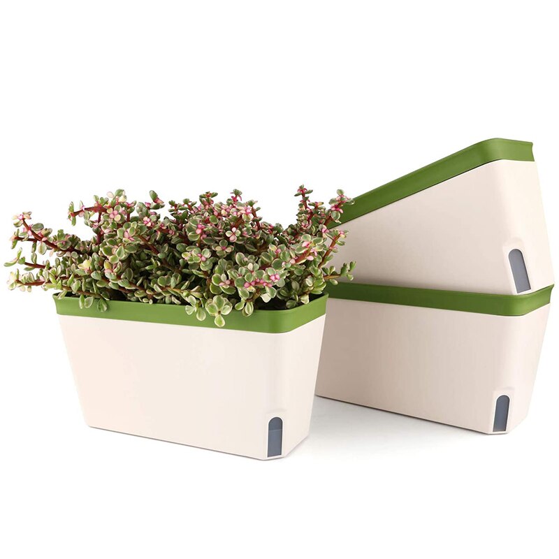 Self Watering Planter Pot Rechthoek 10.5 Inch Set ... – Vicedeal