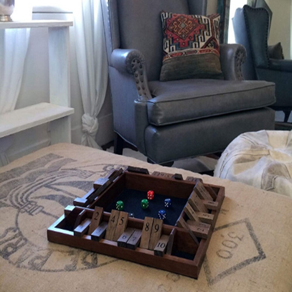 4 Sided 10 Numbers Shut The Box Board Game Set Kid... – Grandado