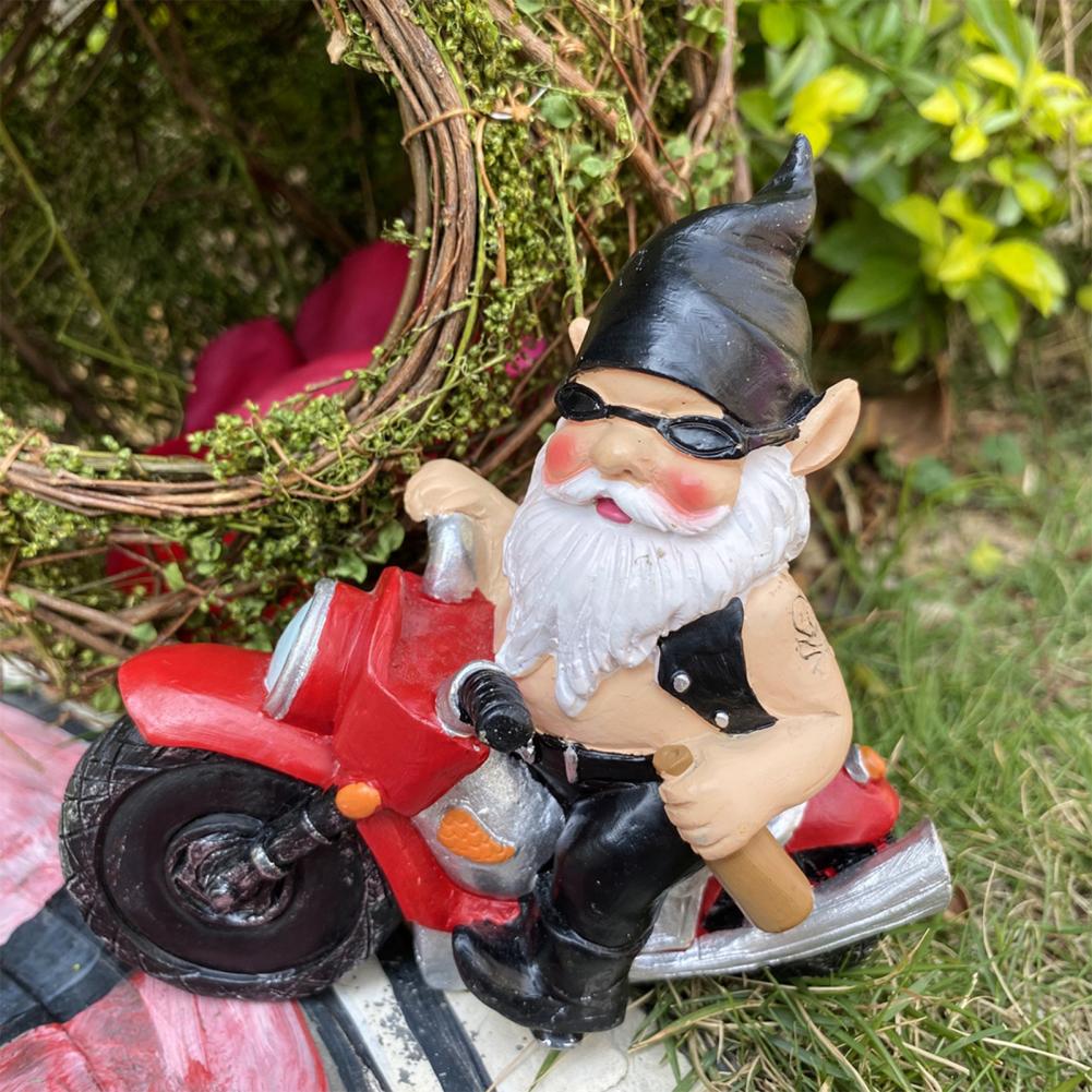 Gnome Riding Statue Small Cute Lovely Garden Gnome... – Grandado