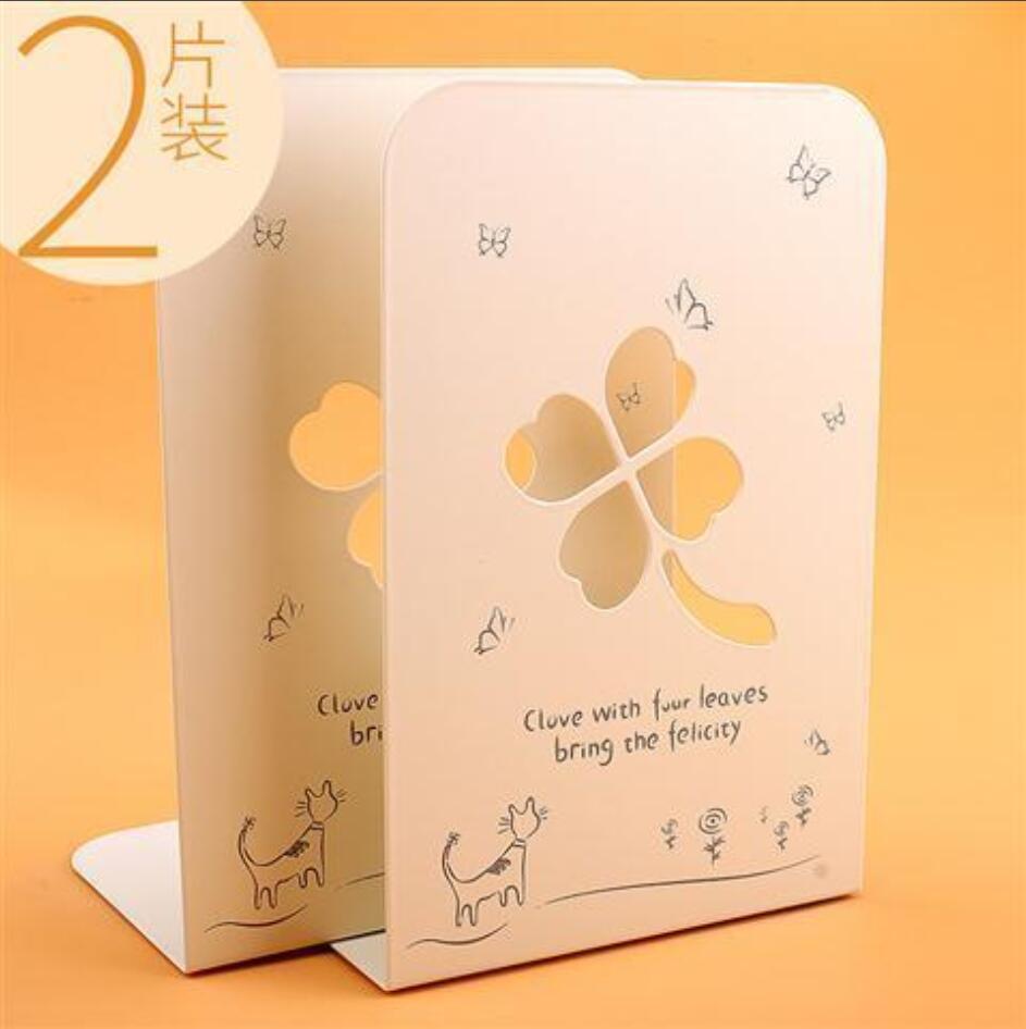 Metal Hollow Cute Bookends L-shaped Desk Organizer... – Vicedeal