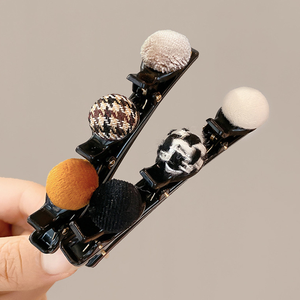 Women Retro Colorful Plush Balls Bangs Fixed Hair ... – Grandado