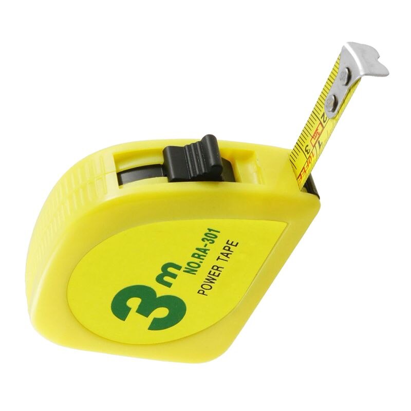 3 meter retractable yellow measuring tape, in stee... – Vicedeal