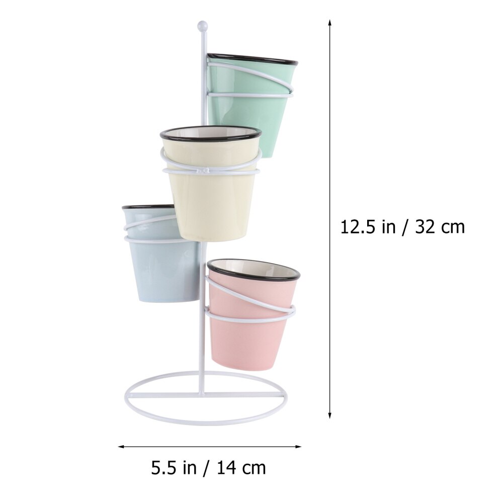 1 Set Retro Wrought Iron Flower Pot Rack Decorativ... – Vicedeal