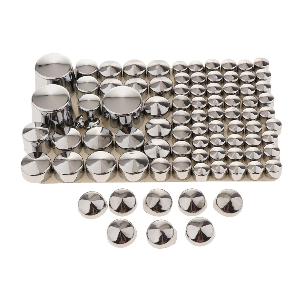87x Chrome Bolt Toppers Cover Kit Fit for Harley S... – Grandado