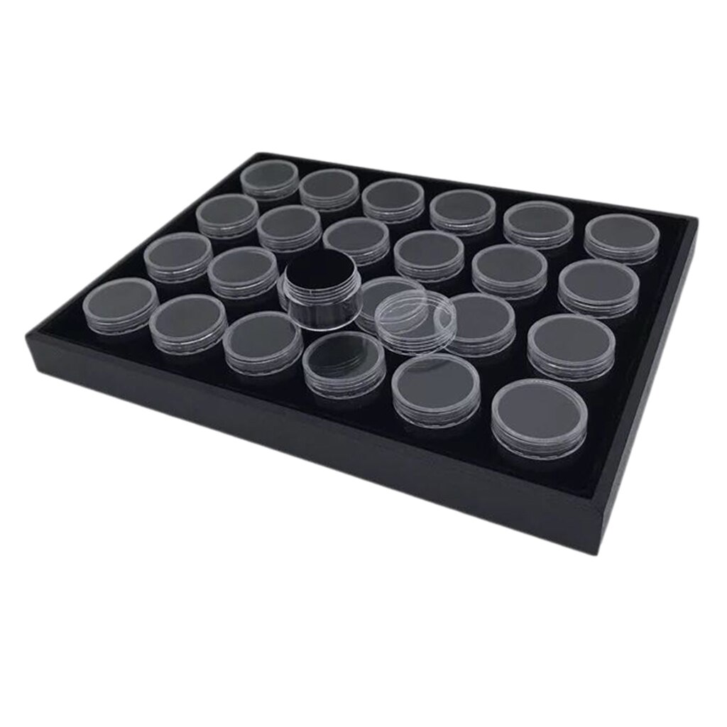 Clear Gem Jars with Black Foam Insert Tray Jewelry... – Grandado
