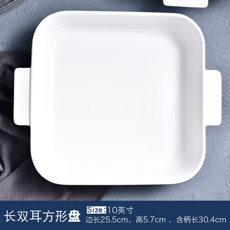 Nordic Ceramic Tableware Rectangular Binaural Bake... – Vicedeal