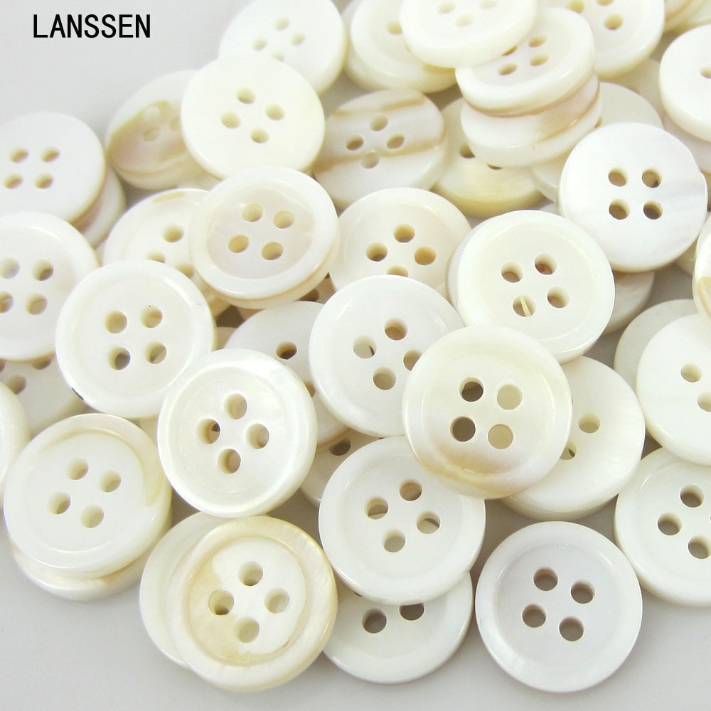 30Pcs Real Mother of Pearl Round Buttons 4 hole Se... – Vicedeal