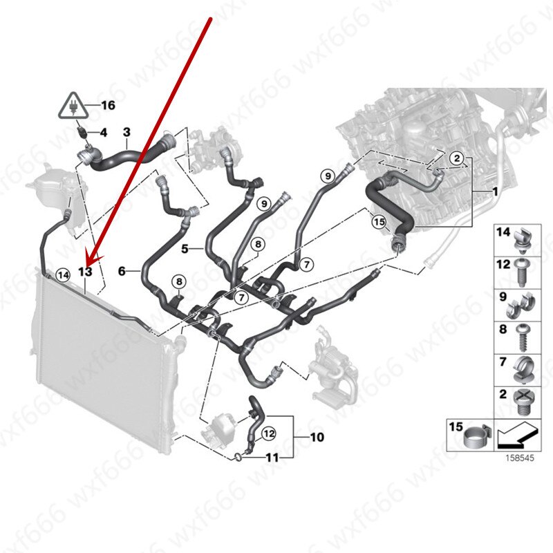 Engine radiator connecting water pipe N46 E91 E88 ... – Grandado