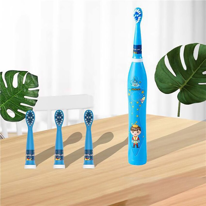 Cartoon Electric Toothbrush Rechargeable with 4 Br... – Grandado