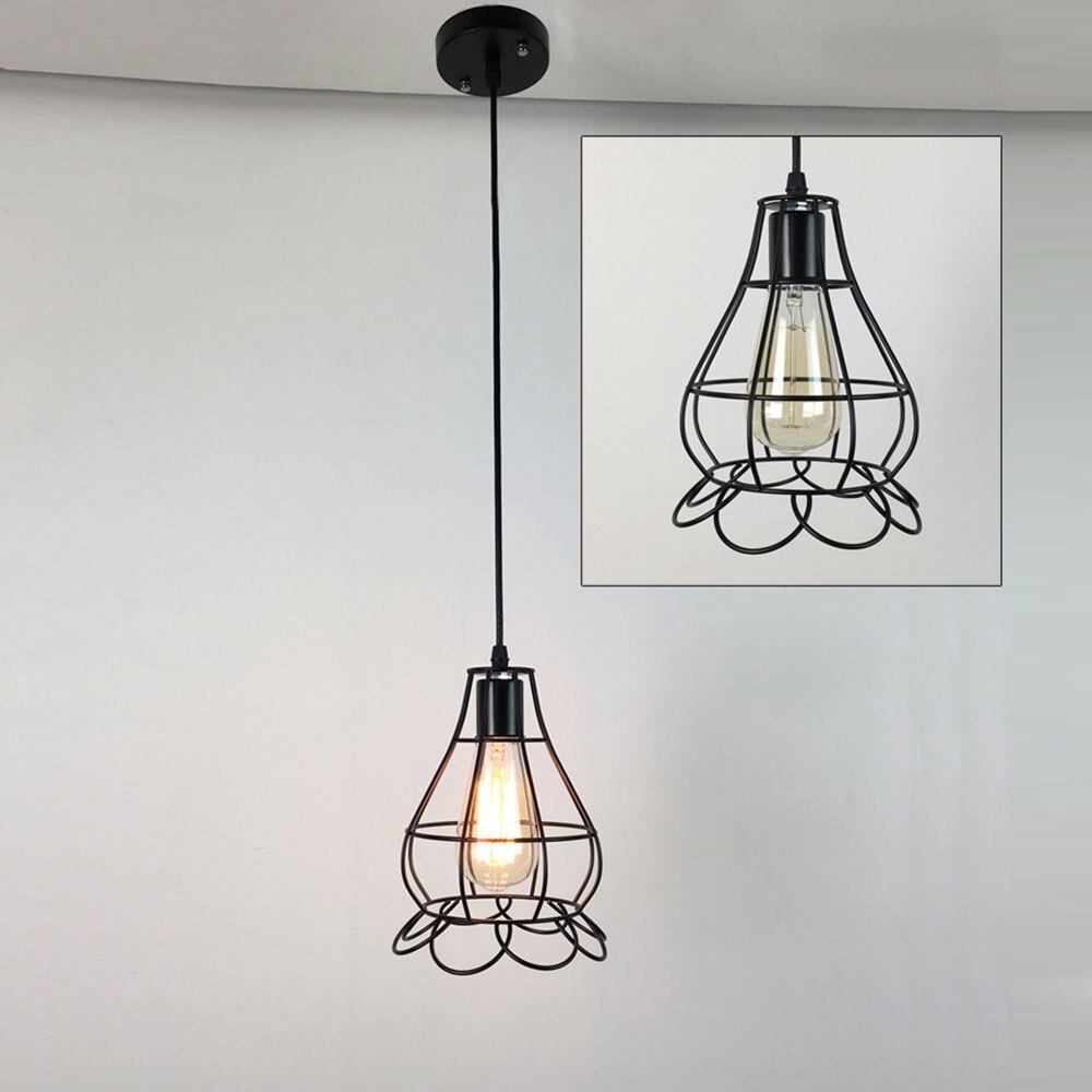 Metal Wire Iron Lampshade Retro Chandelier Vintage... – Grandado