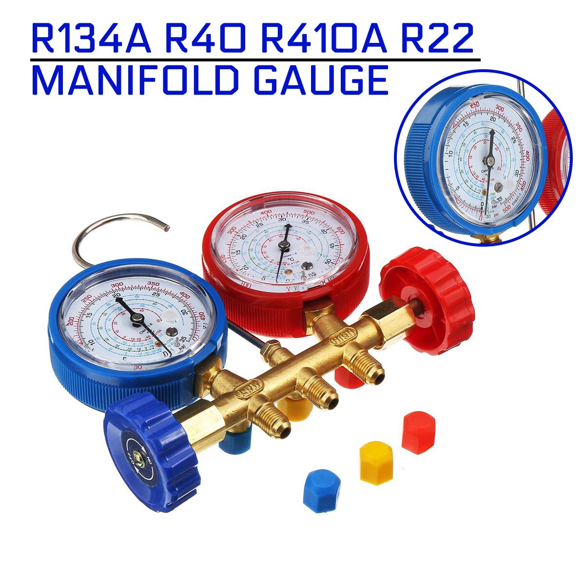 R134a R40 R410a R22 Manifold Gauge With Connector ... – Grandado