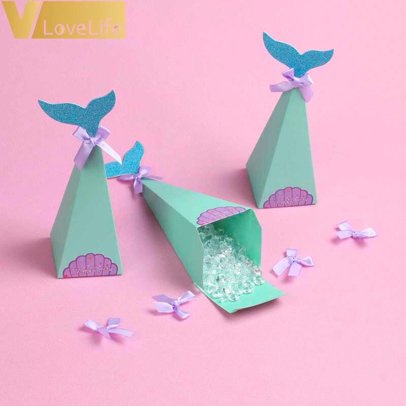 20pcs/lot Mermaid Fish Candies Purple Birthday Box... – Grandado