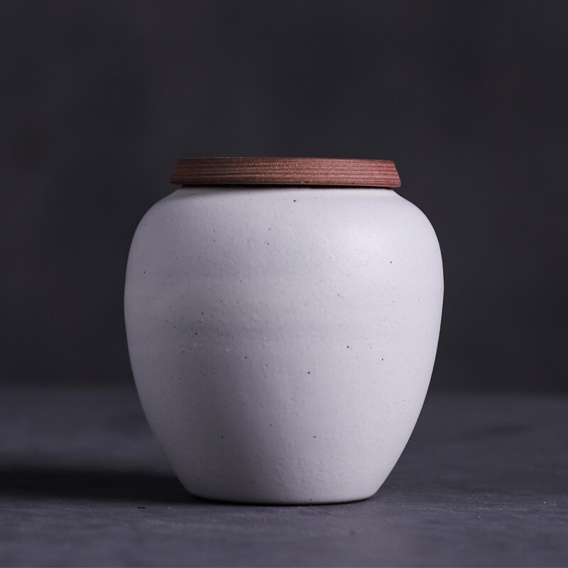LUWU white ceramic tea caddy handmade ceramic tea ... – Vicedeal