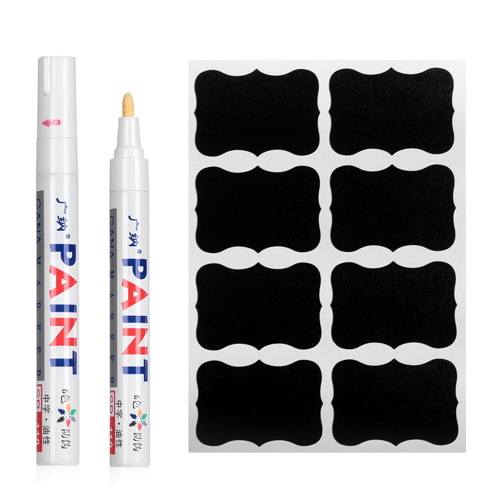120Pcs/roll Black Waterproof Labels Stickers Black... – Grandado