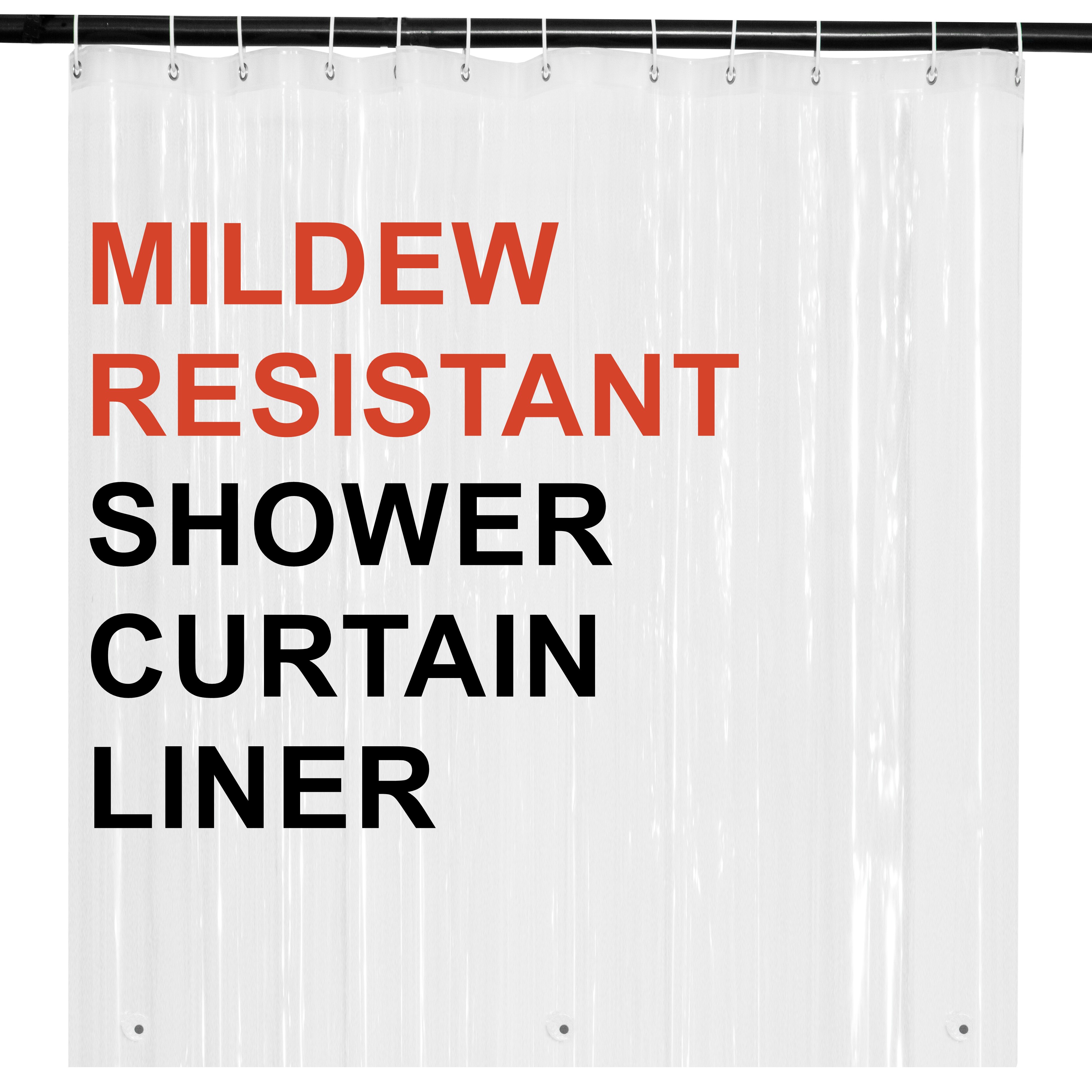 Clear Shower Curtain Liner PEVA Rustproof Metal Gr... – Grandado