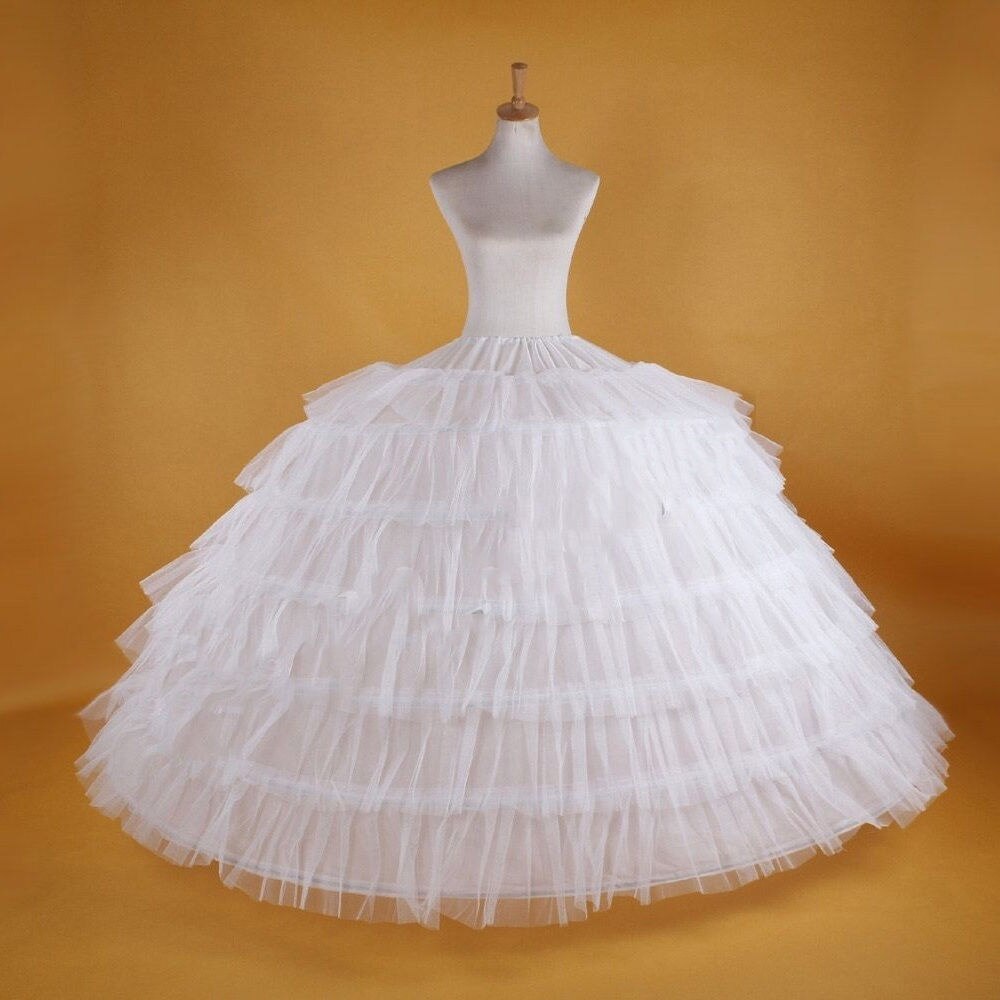 WHITE Big 6-HOOP WEDDING BRIDAL PROM PETTICOAT UND... – Vicedeal
