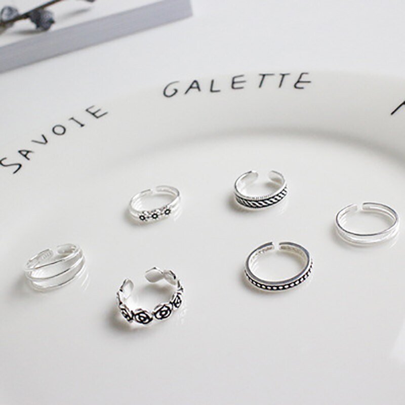 SHANICE 6 Styles 925 Sterling Silver Open Rings Re... – Grandado