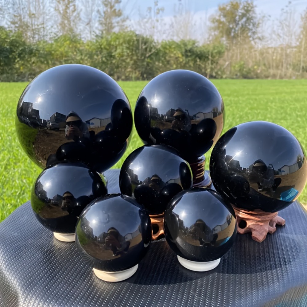 Natural Black Obsidian Sphere Black Obsidian Ball ... – Vicedeal