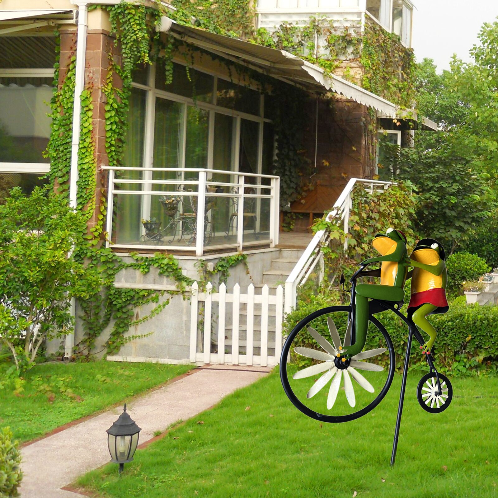 Vintage Wind ner Metal Frog on Bike Windmill Garde... – Vicedeal