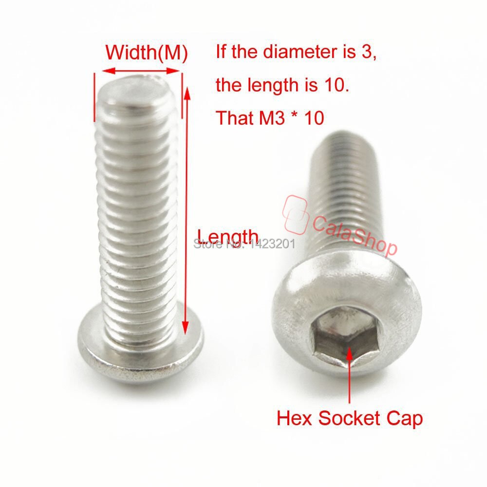 100 Pcs / Lot Stainless Steel M3 Button Head Hex S... – Vicedeal