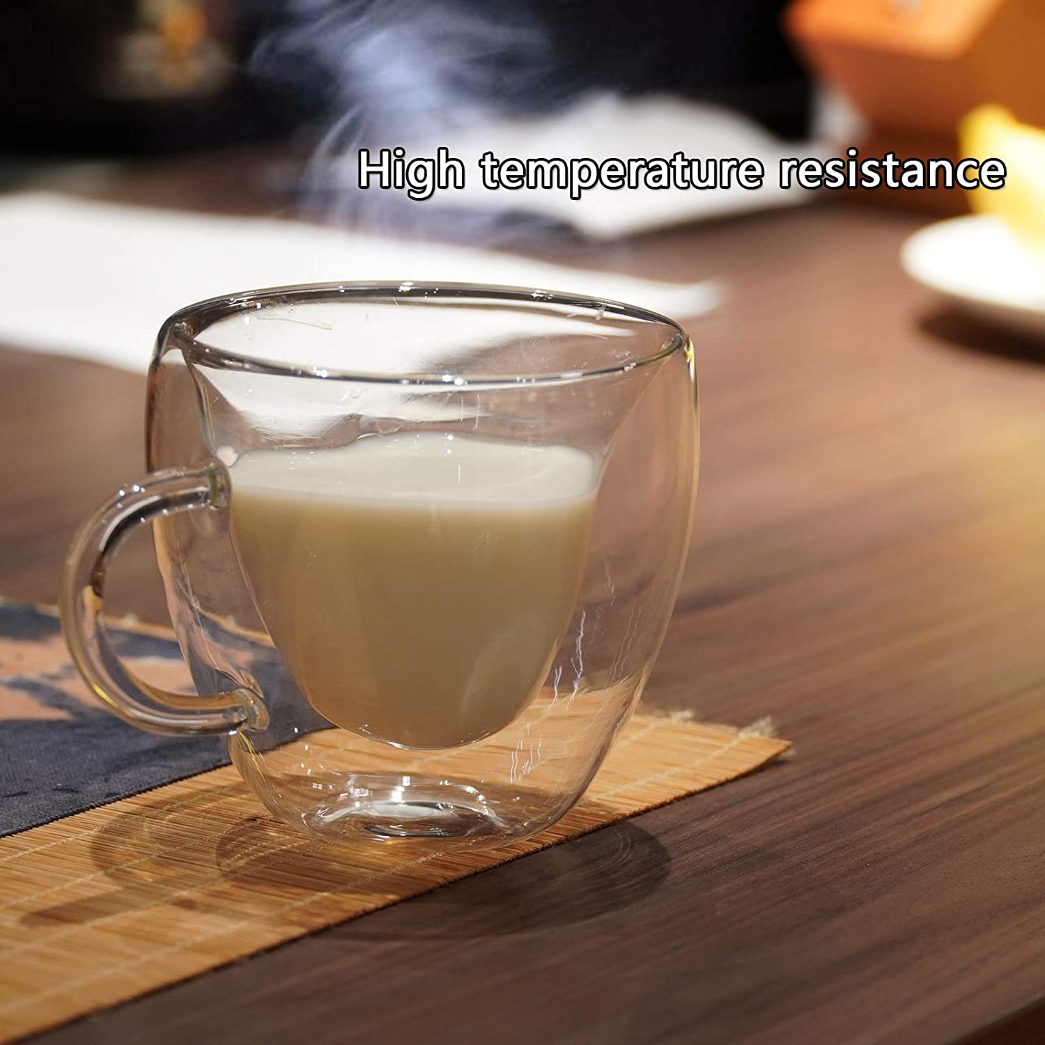 2PCS Heart Love Shaped Glass Mug Couple Cups Doubl... – Grandado