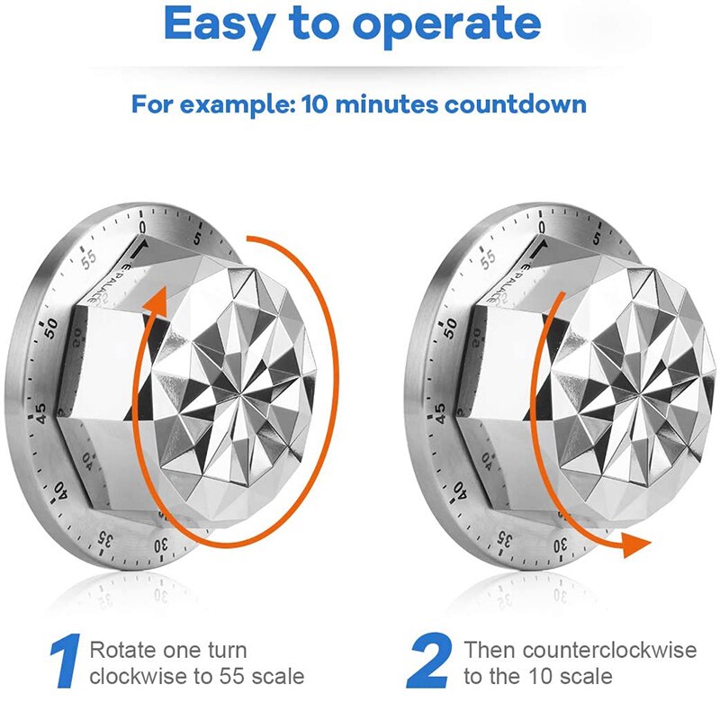 Cooking Timer, Rhombus Shape Stainless Steel Cute ... – Grandado