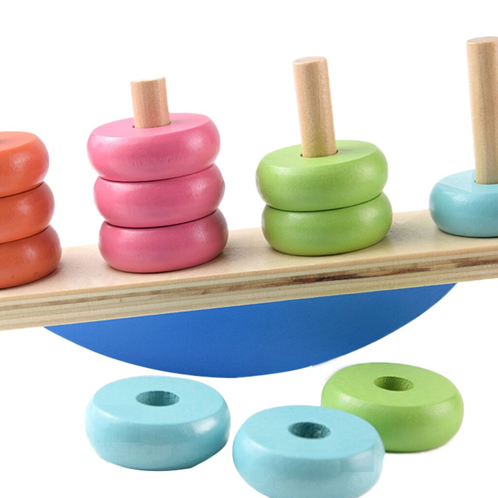 Stacking Rings Stacker with Wooden Colorful Smooth... – Vicedeal