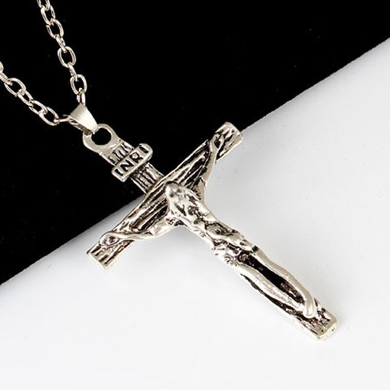Men Women Christian Jesus Cross Necklace with Chai... – Grandado