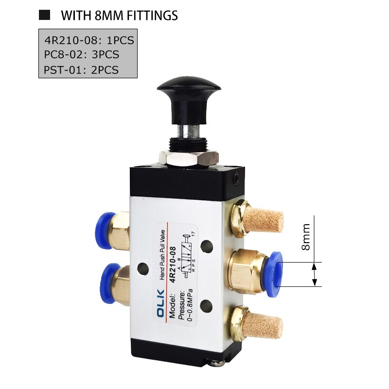 4R210-08 Manual valve 2 Way 5 Position Push and pu... – Grandado