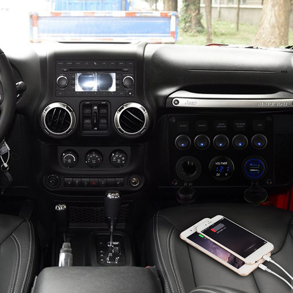 Car Switch Panel Marine Boat LED Rocker Dual USB P... – Vicedeal