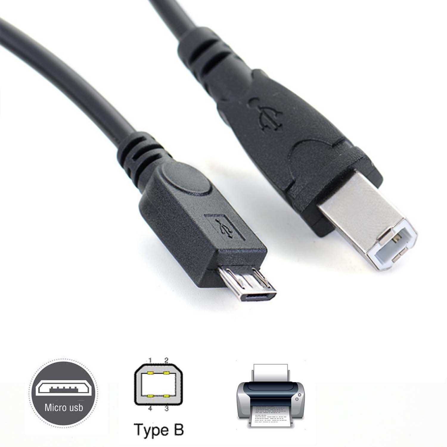 micro usb Male to USB 2.0 B Male Data OTG Cable Ph... – Grandado