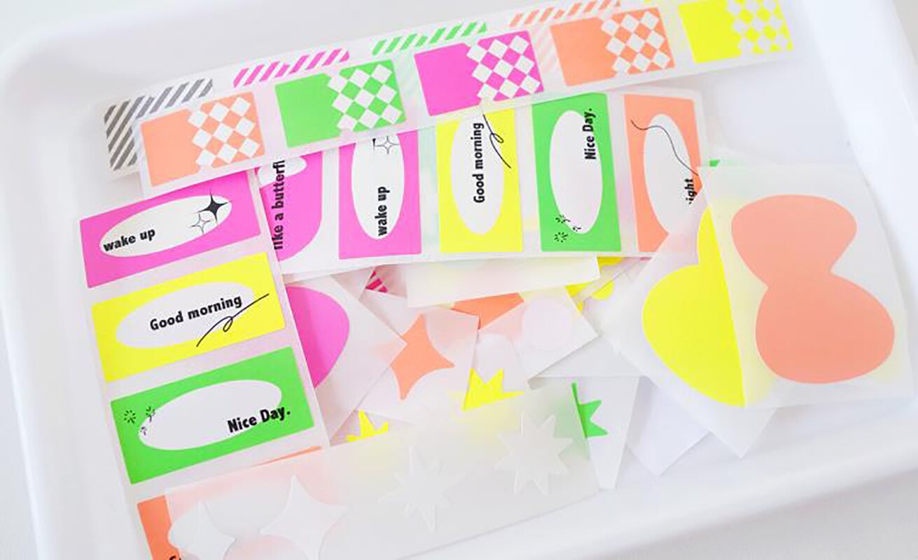 Hello Smill Fluorescent Color Stickers Ins Dot Num... – Vicedeal
