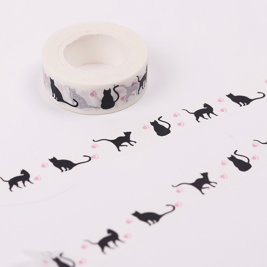 15mm X 10 M Cute Cat Style Time Washi Tape Adhesiv... – Vicedeal