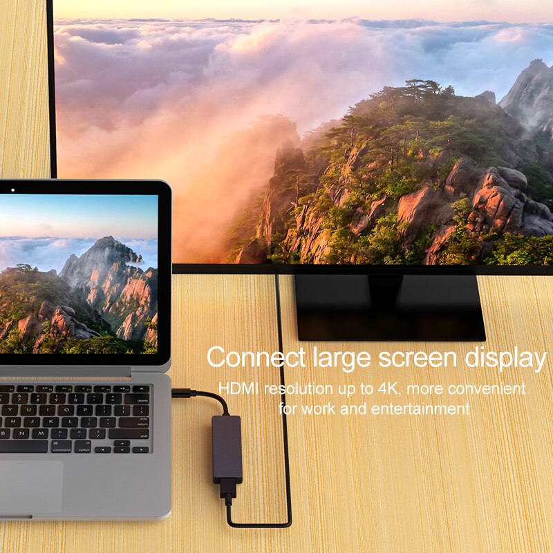 5 in 1 type-c til hdmi 4k / usb 3.0*2 port / sd /... – Vicedeal