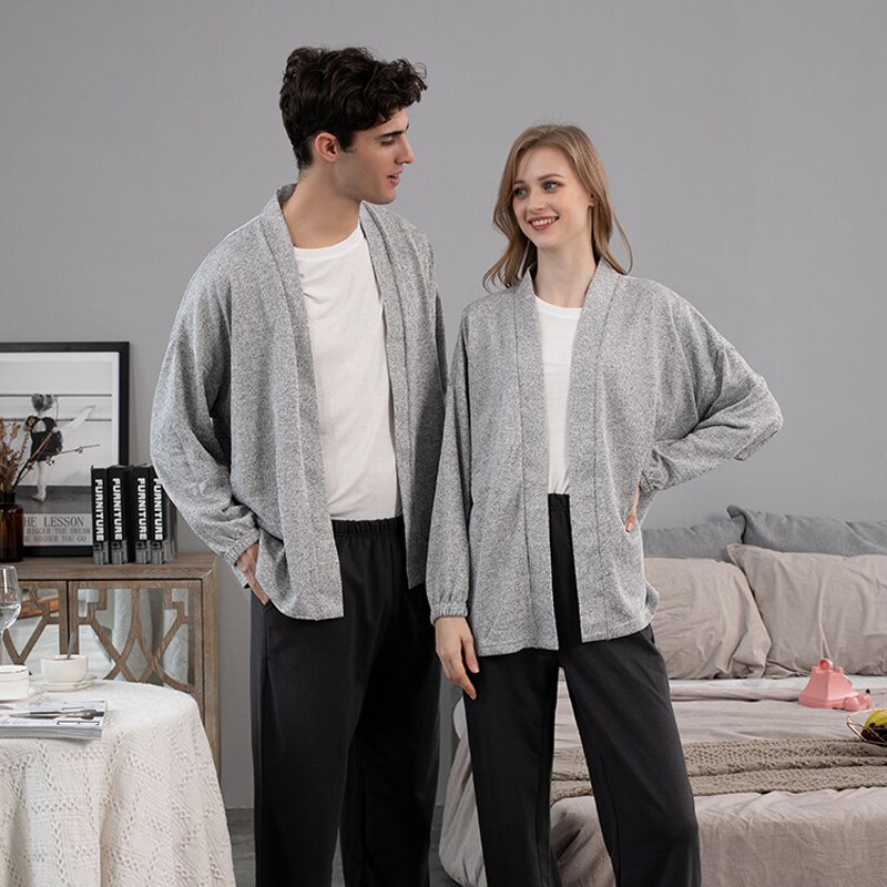 Lounge Wear Jacket Home Tops for Men Long Sleeve C... – Vicedeal