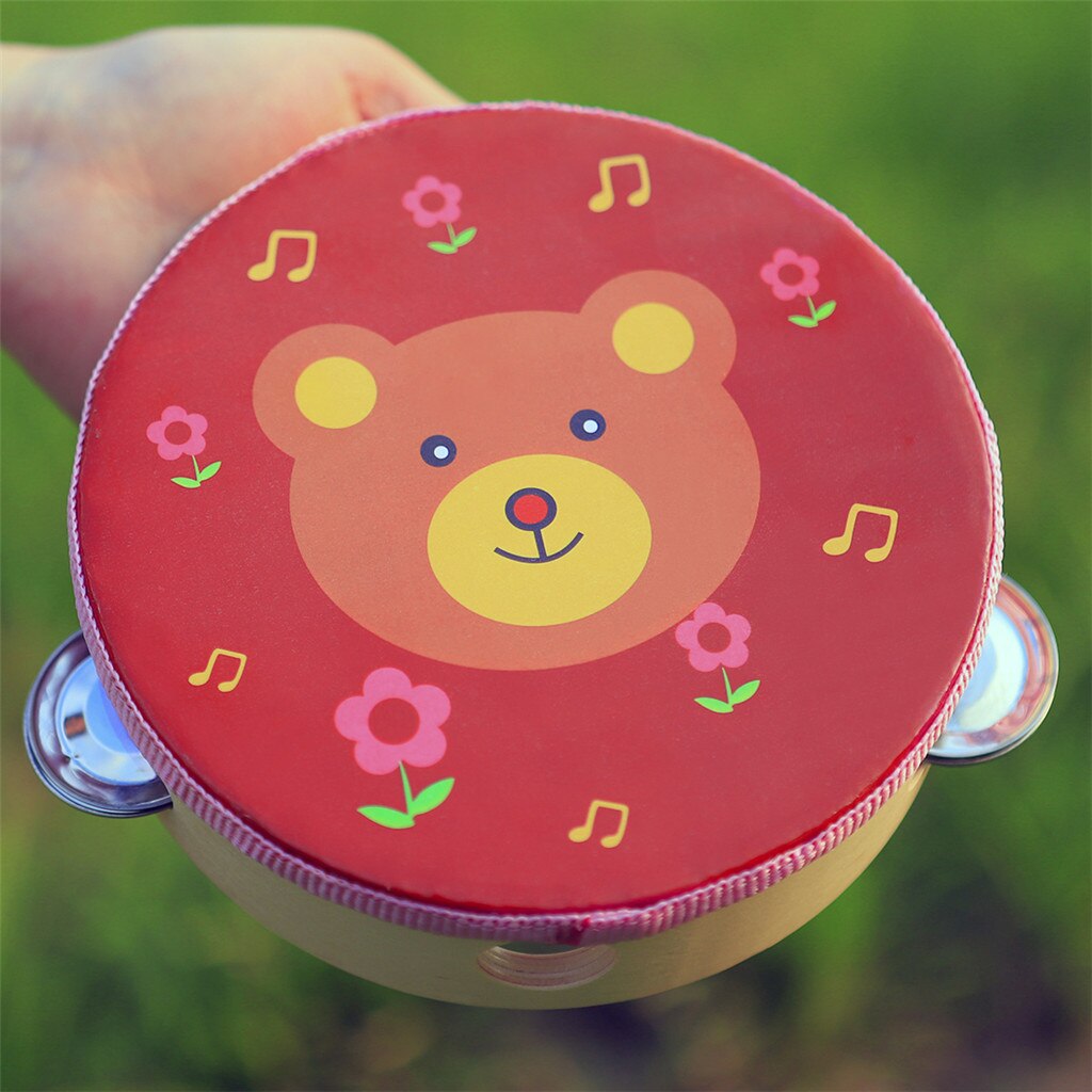 Cartoon Wooden Drum Handheld Tambourine Freestyle ... – Grandado