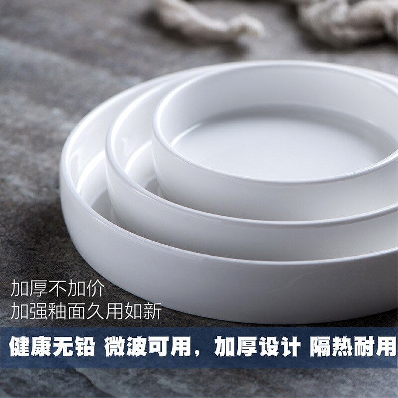 White ceramic tableware western food plate breakfa... – Grandado