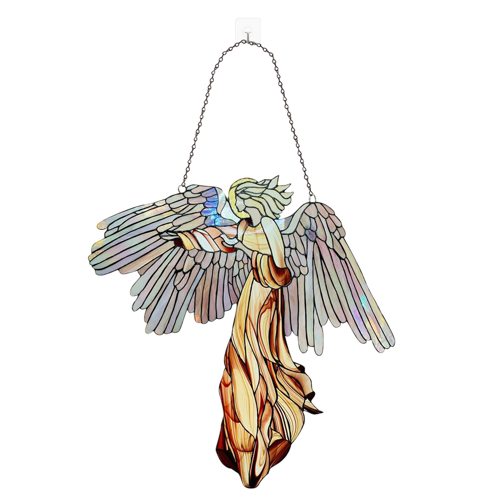 Home Decoration Angel Stained Glass Angel Wind Chi... – Grandado