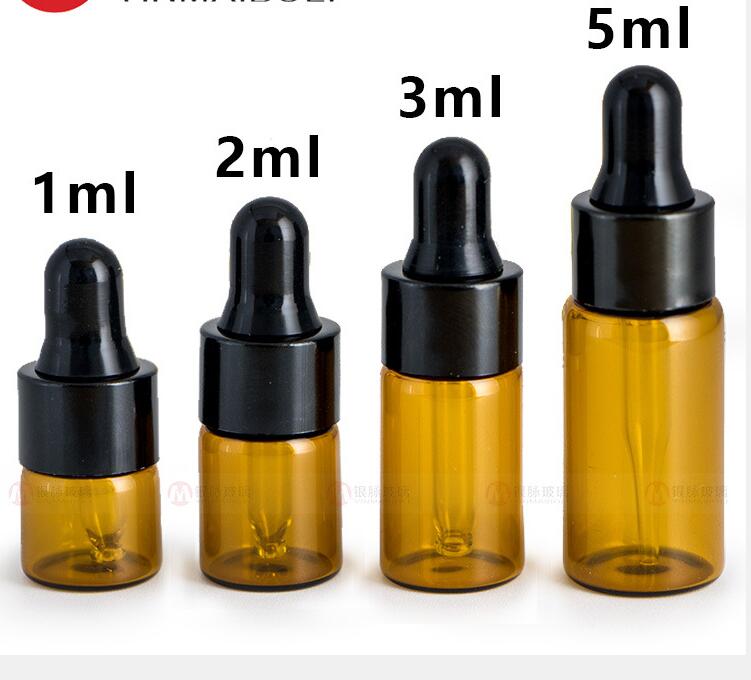 15Pcs 1/2/3/5/Ml Bruin Amber Fles Glas Aromatherap... – Grandado