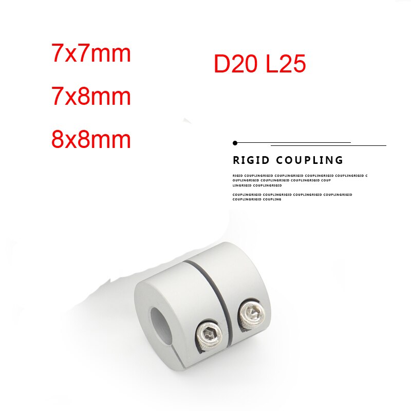 7mm 8mm D20 L25 aluminum rigid coupling solid coup... – Grandado