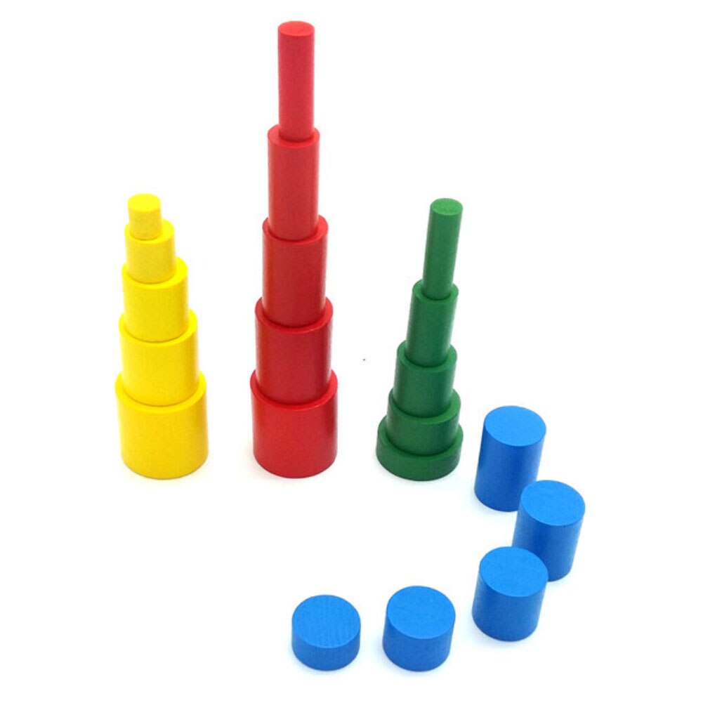 4-color Baby Wooden Cylinder Card Toy Kids Early E... – Grandado
