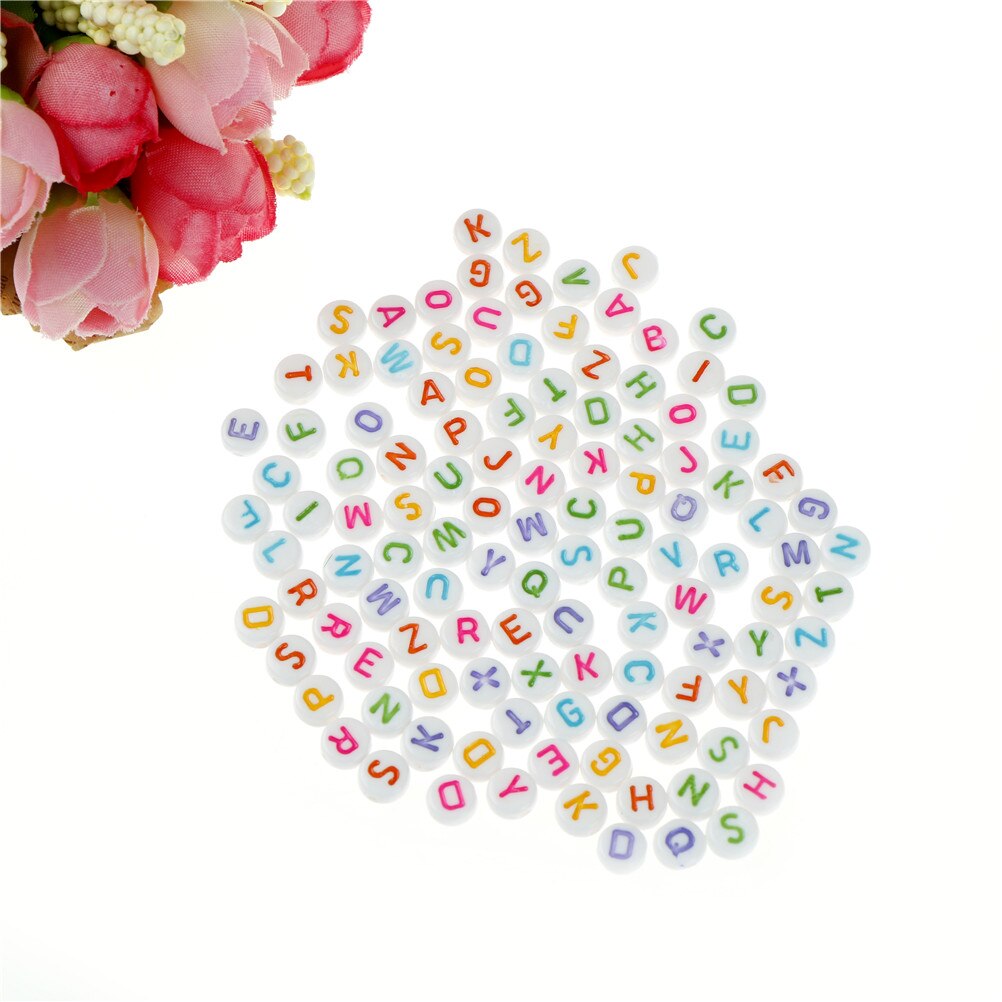 Colorful Alphabet Letter Acrylic Flat Round Spacer... – Grandado