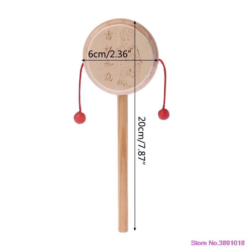 Wood Cartoon Chinese Traditional Spinning Rattle D... – Grandado